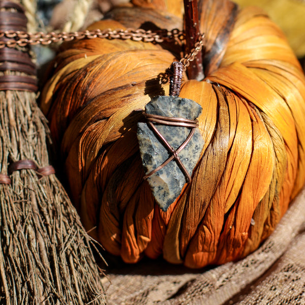 Hand-carved Arrowhead & Aged Copper Necklace – Handmade By Hawes
