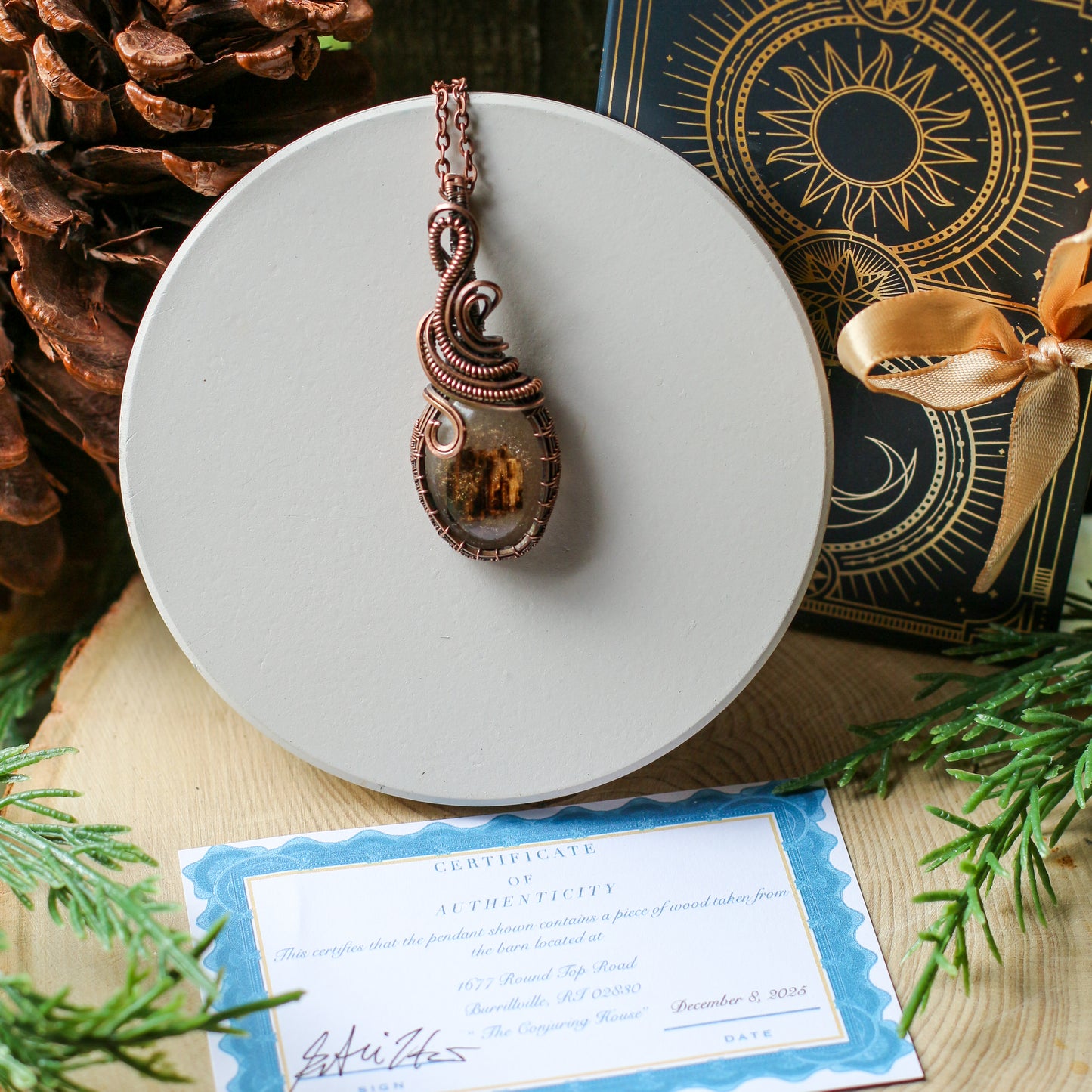 Small Genuine Arnold Estate (Conjuring House) Wood Fragment Necklace ...