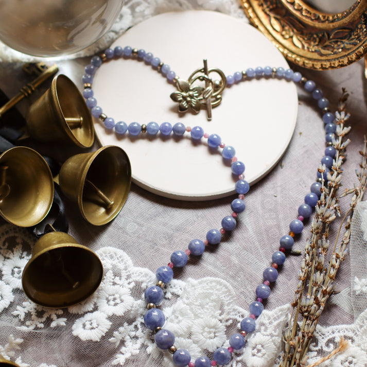 Multi-Stone Beaded Necklace with Toggle Clasp – Handmade By Hawes